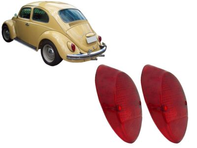 62 -67 VW BUG BEETLE Rear Tail Light LENSES left right PAIR 2 pcs EMPI ...