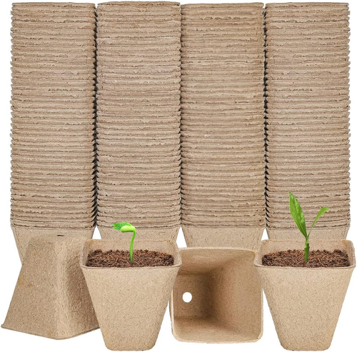 126 Packs Square Peat Pots, 3.15 Inch Seed Starting Pots with Drainage ...