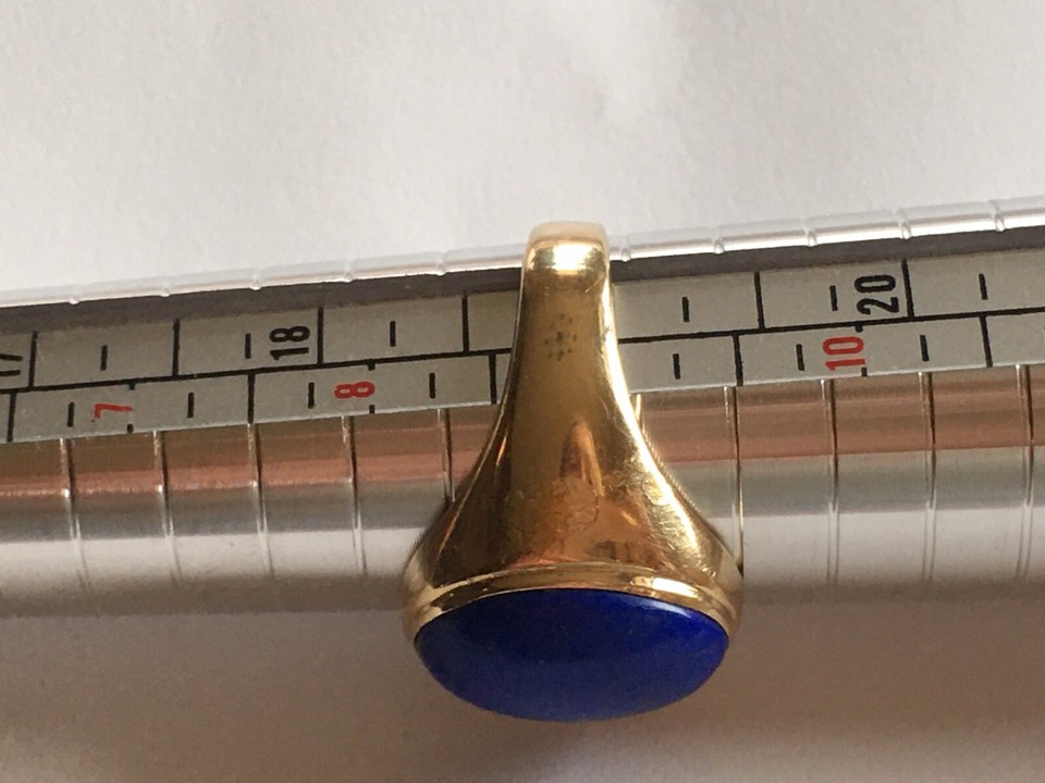 Large 14k Gold Lapis Men's Mans Vintage Ring | eBay