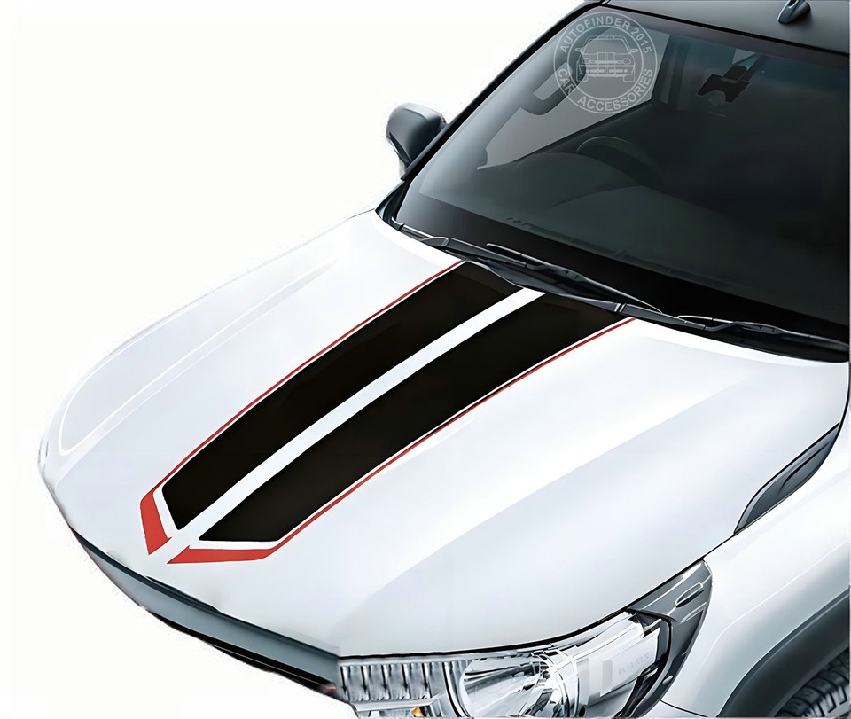Car Hood Racing Stripe Sticker For Toyota Hilux Vigo Revo Recco Bonnet ...