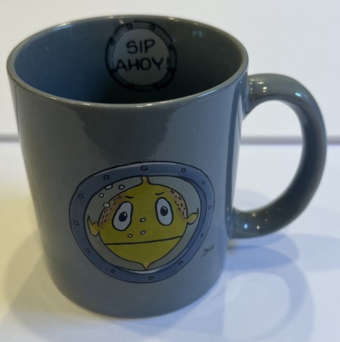 Vintage 1987 John Jonik Mug - “Sip Ahoy”. Fish w/ Ship Window Image | eBay