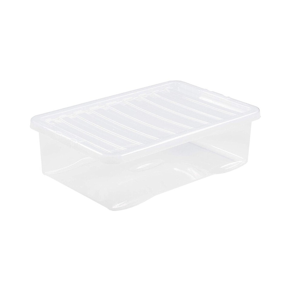 Wham Crystal Clear Plastic Storage Box Lid 31L|32L|37L|42L|45L Capacity ...