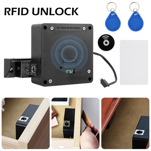 Invisible Hidden RFID Electronic Cabinet Drawer Smart Lock Set + RFID ...
