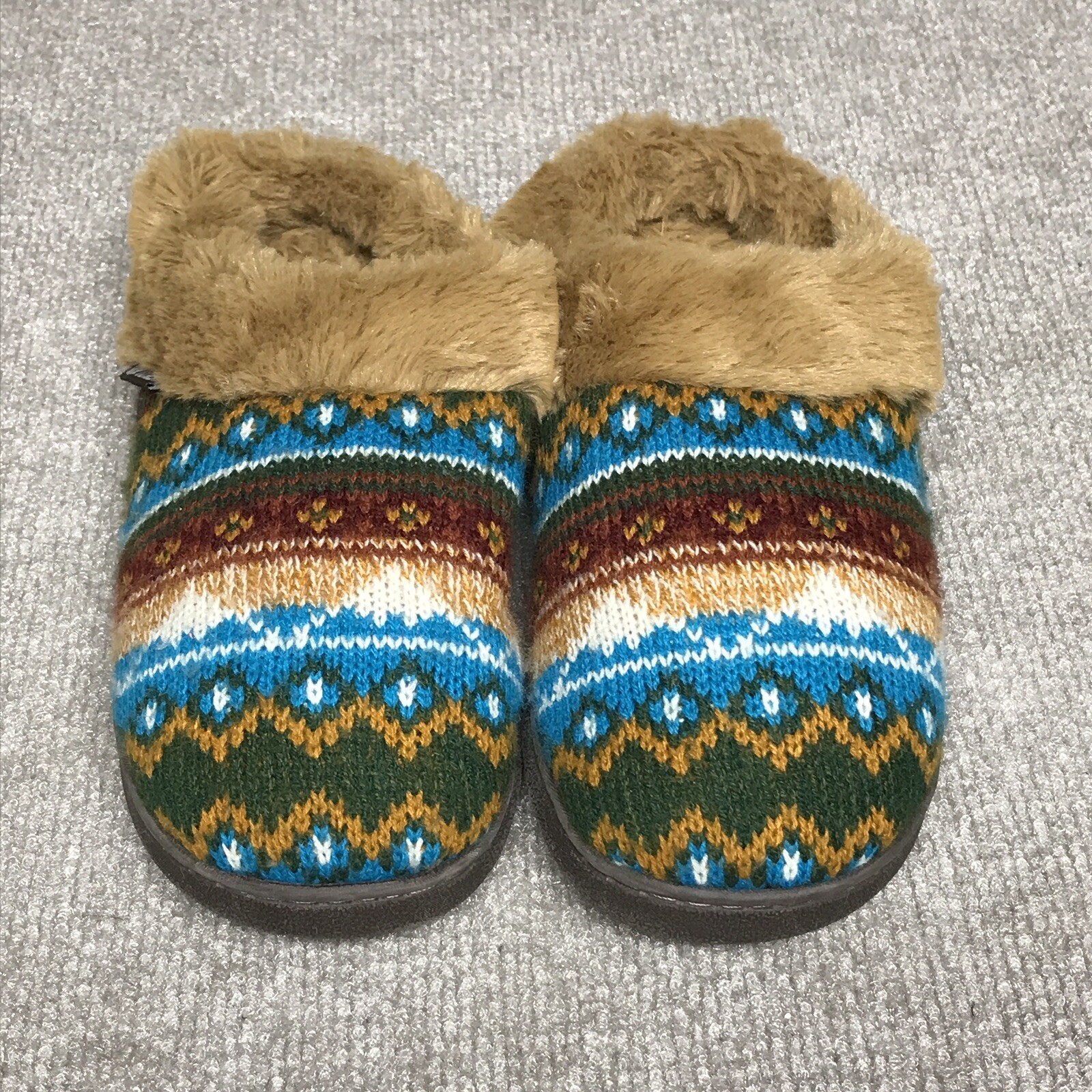 MUK LUKS Sabrina Clog Slipper Scuff Shoe Faux Fur Lin… - Gem