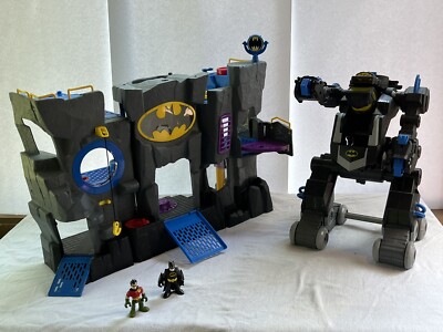 IMAGINEXT LOT ~ Batcave & Batbot & Batman & Robin Figures! Clean! Fully ...