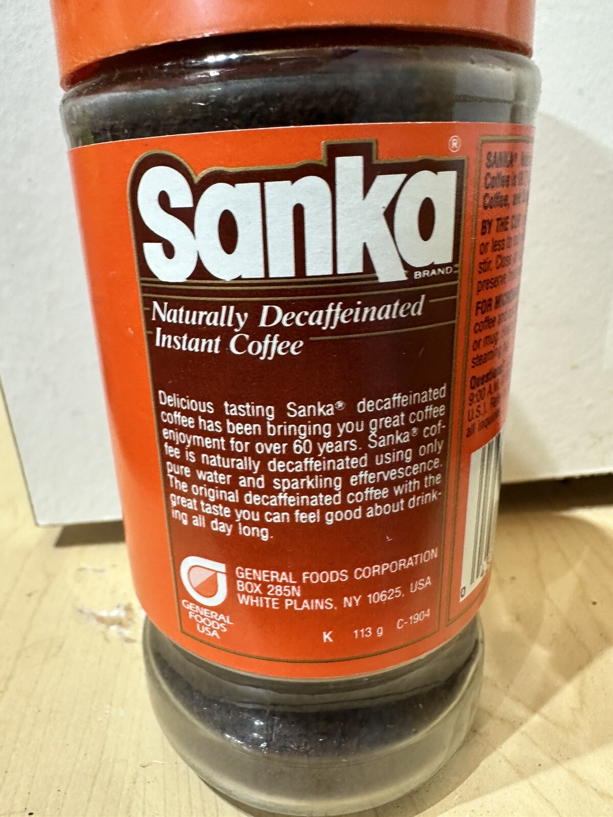 Vintage Sanka Instant Coffee 4oz Jar Container SEALED 1990’s MOVIE PROP ...