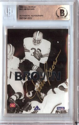 Jim Brown Signed Autographed Trading Card 1992 All World Browns BAS ...