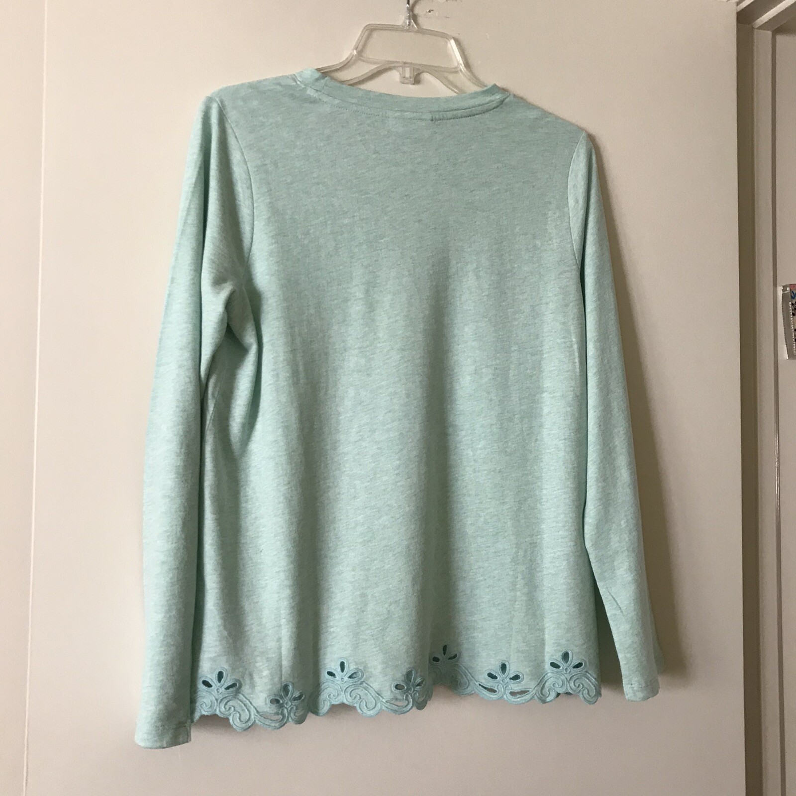 New J.JILL Grey or Seafoam Heather Size Small Embroidered Border Knit ...