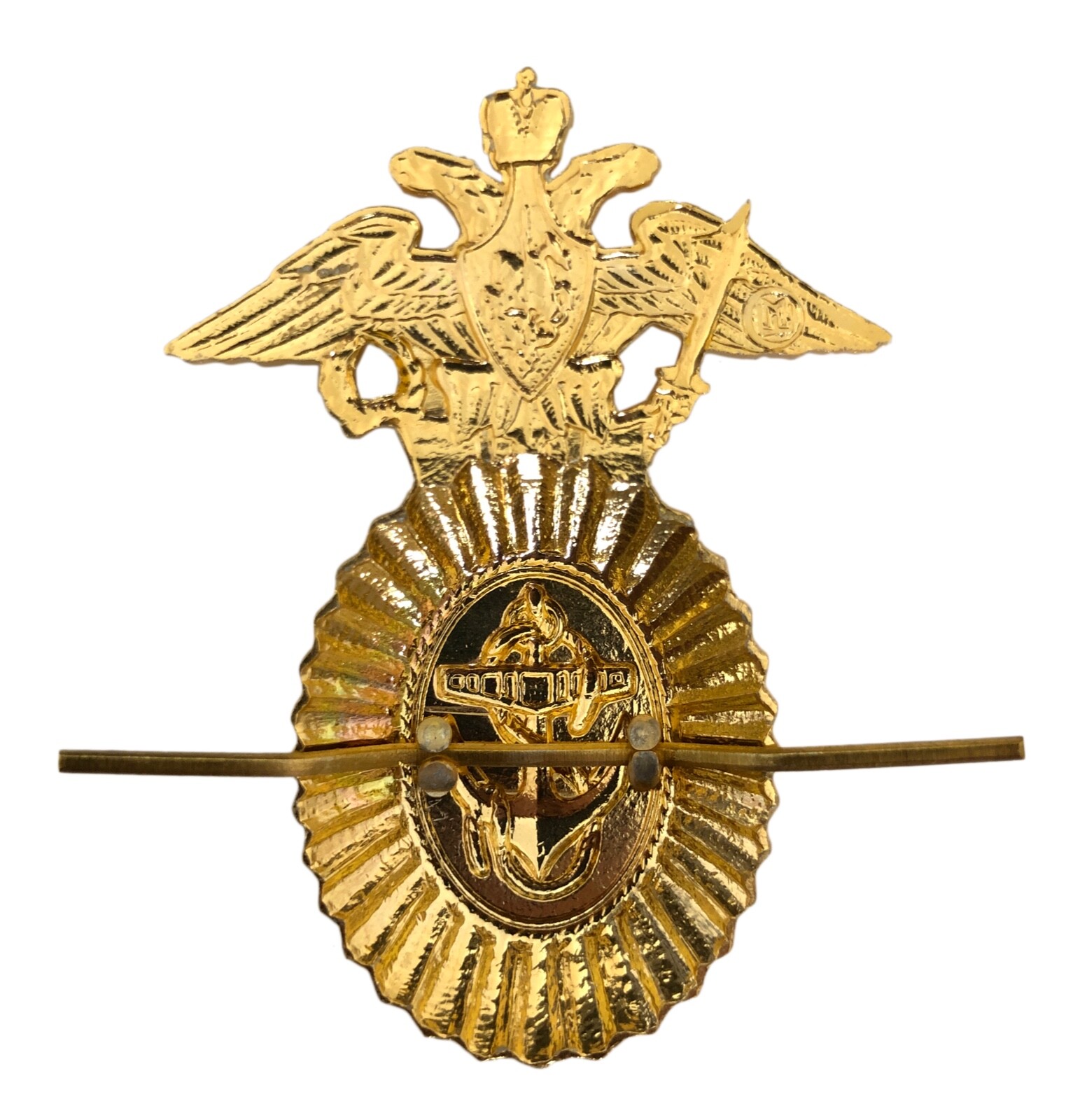 Genuine Russian Navy Admirals Cap Hat Badge Anchor Imperial Eagle ...
