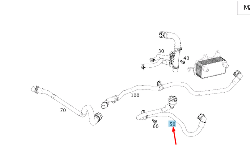MERCEDES-BENZ CLS C257 Oil Pump To Oil Cooler Feed Line A2642002301 NEW ...