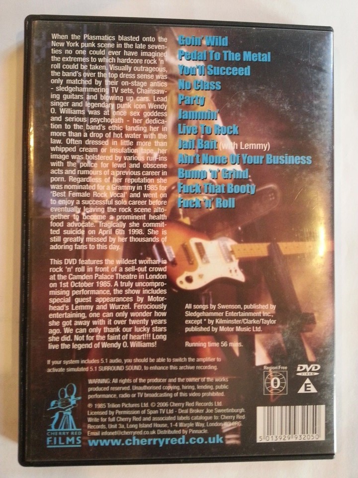 Wendy O. Williams - Bump 'N Grind (DVD, 2006) 5013929932050| eBay