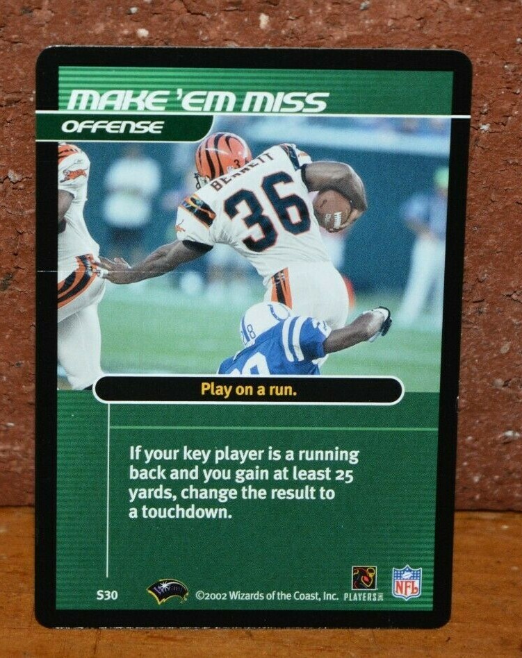 NFL SHOWDOWN SPORTS CARD GAME: MAKE 'EM MISS - BENGALS VS. COLTS | eBay