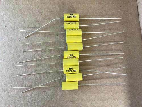 Qty 10 New .002 uf 630v Yellow Film Capacitors Guitar Tube Amp Tone ...