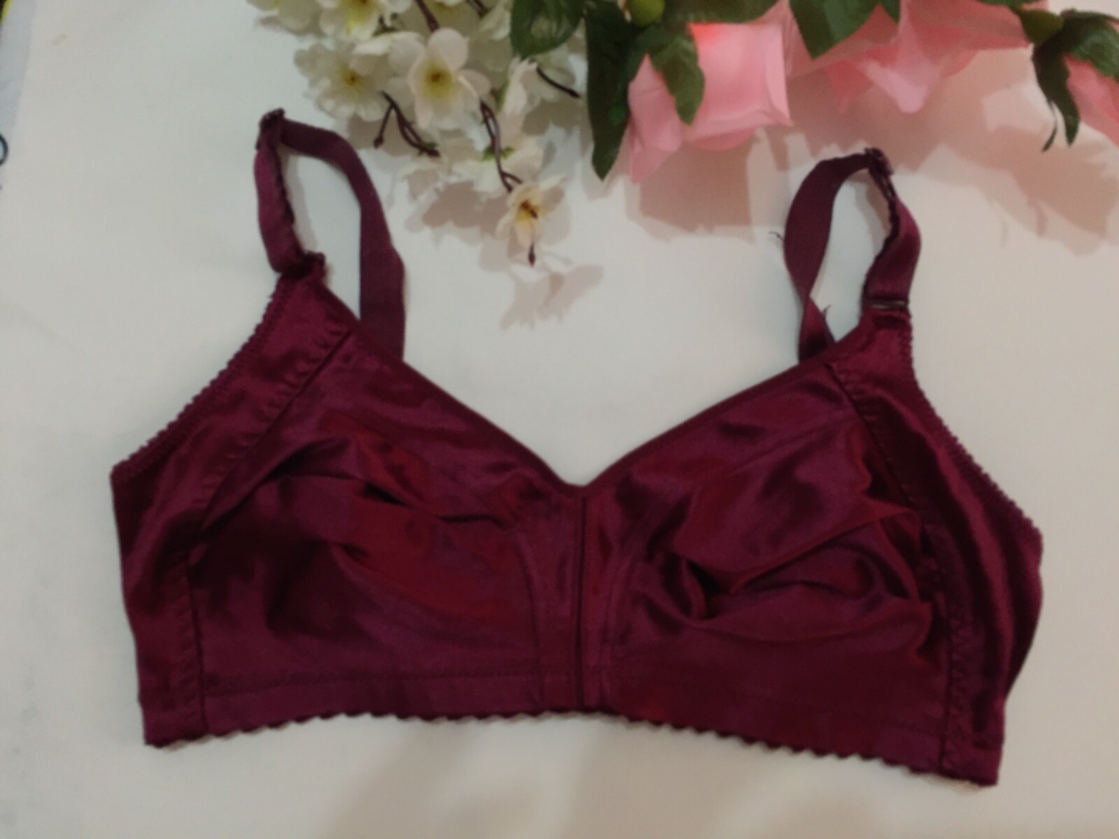 Label teared Bra size it 7cus 46c eu 105c Unpadded wireless Red | eBay