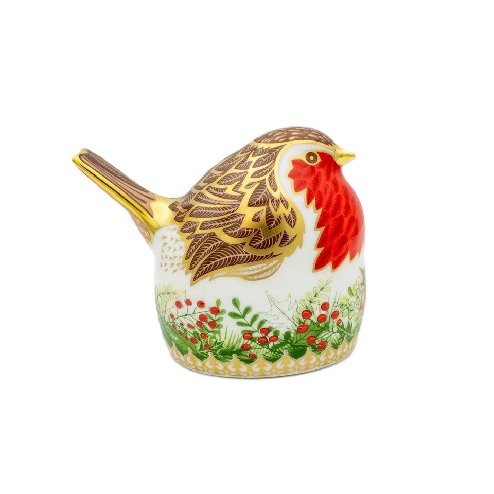 Royal Crown Derby Christmas Wreath Robin Paperweight 1st Quality | eBay UK