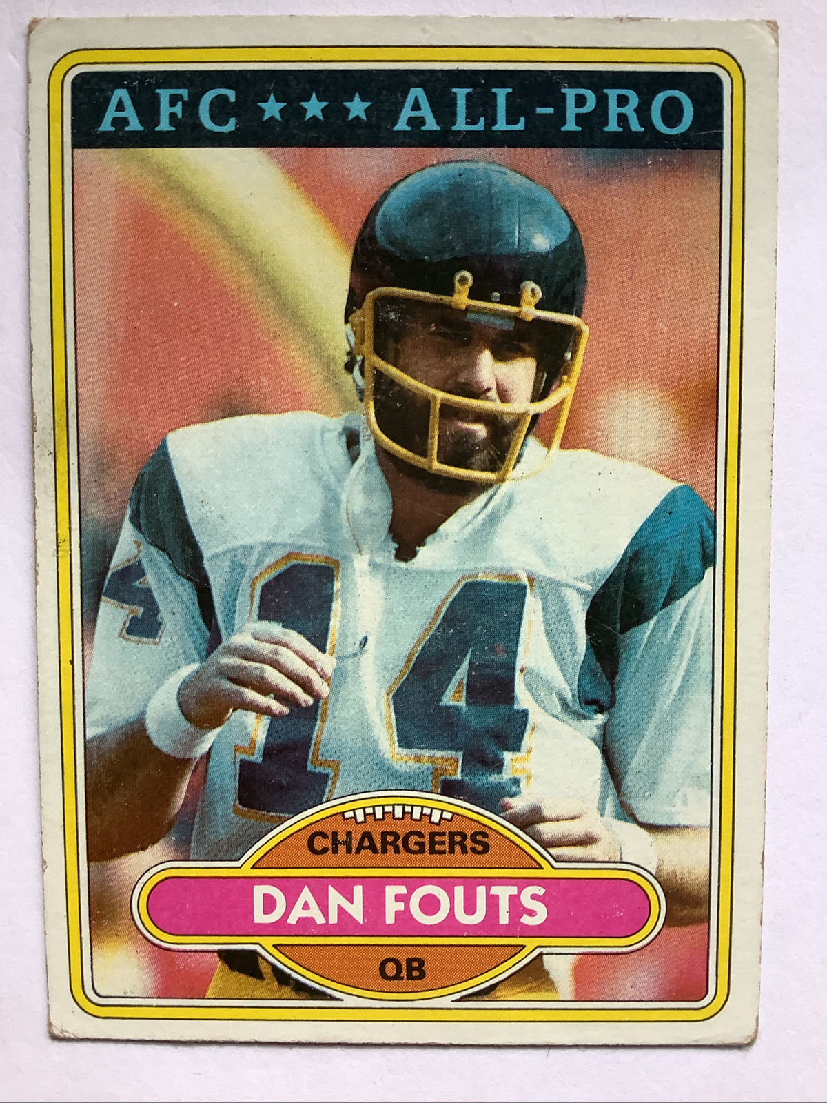 Dan Fouts 1980 Topps Football Card #520 San Diego Chargers Hall of Fame ...