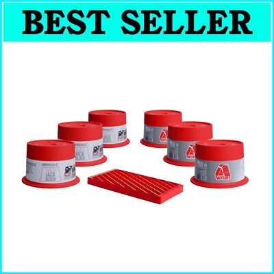 Andersen Red Trailer Jack Blocks - 6-Pack Magnetic Stabilizers for RV ...