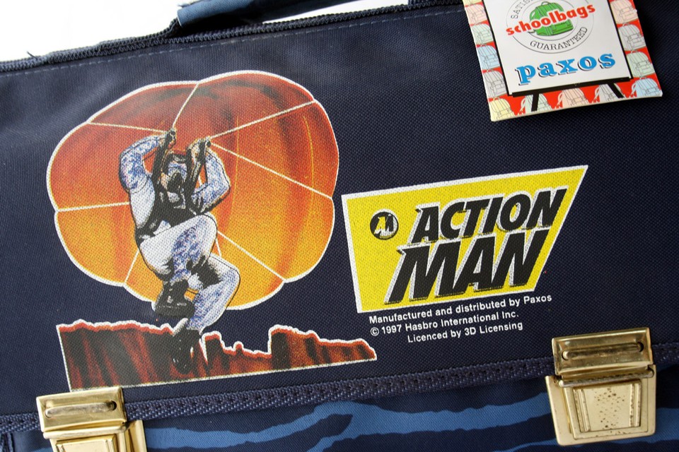 RARE VINTAGE 1997 ACTION MAN PARATROOPER SCHOOL BAG BACKPACK PAXOS ...