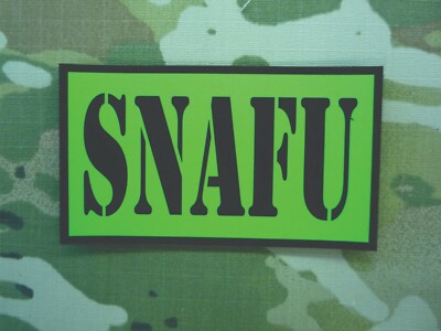 SNAFU LIME GREEN ON IR MB PATCH 3.5"X2" W/VELCRO® BRAND FASTENER REJECT ...