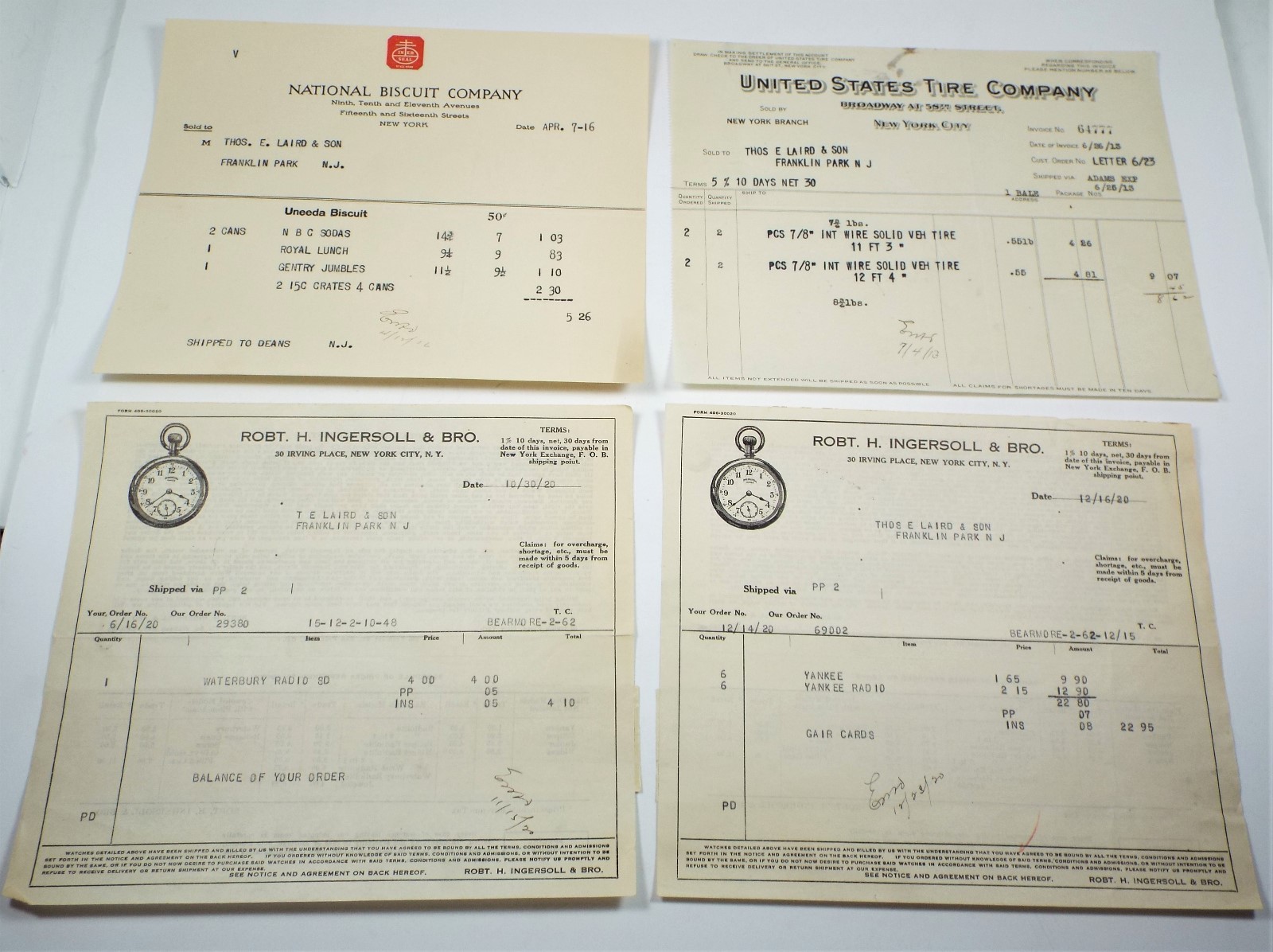 Invoice Receipt Collection Lot Ford Firestone Goodyear Standard Oil ...