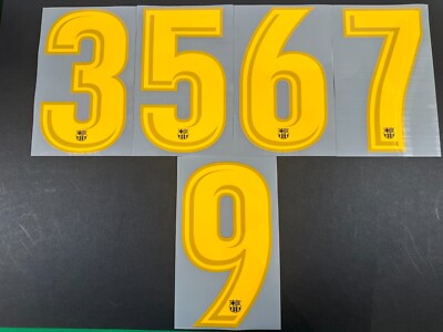 2017 2018 OFFICIAL SPORTING ID BARCELONA HOME GOLD PLAYER SIZE NUMBERS ...