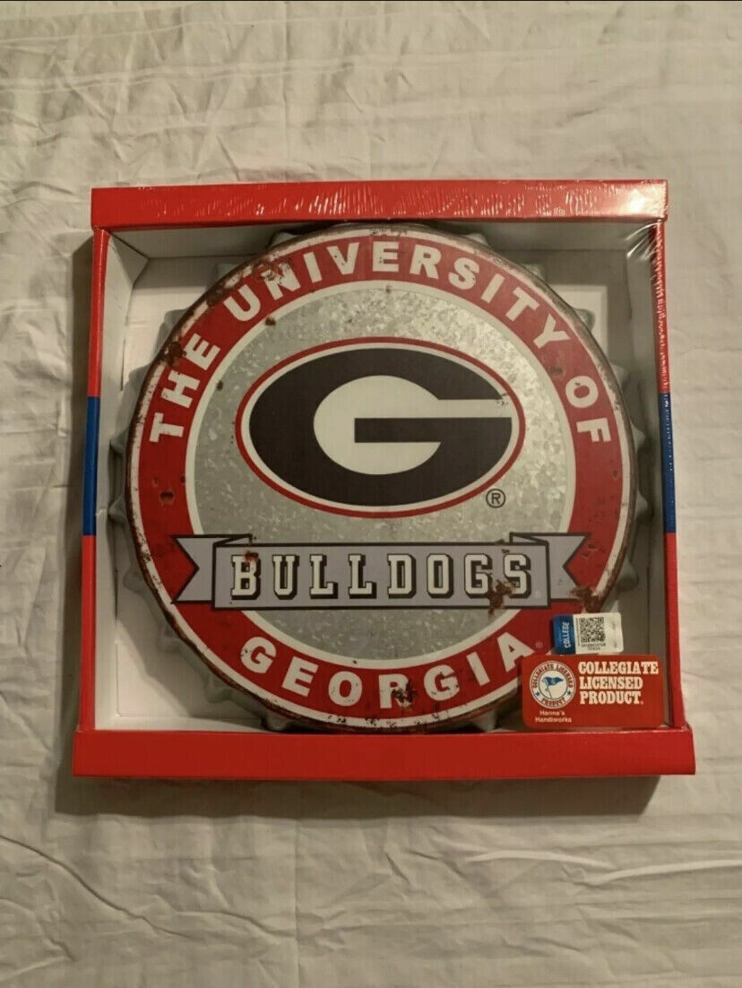 Georgia Bulldogs NCAA 13" Wall Bottle Cap Metal Sign Hanna's Handiworks ...