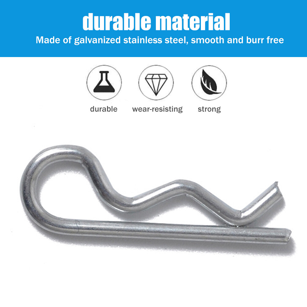 100pcs Cotter Pin Automotive R Clip Stainless Steel Hairpin Design 6 ...