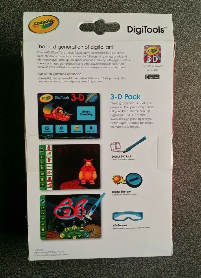 CRAYOLA DigiTools 3D Effects Creativity Pack for iPad w/3-D Glasses & App NEW! | eBay