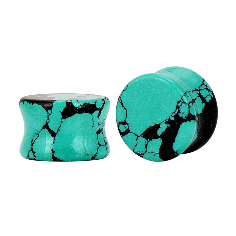 PAIR Synthetic Stone Ear Gauges Flesh Tunnels Plugs Ear Expanders Body ...