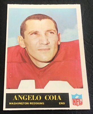 1965 Philadelphia Gum Football Trading Card #186 Angelo Coia Redskins ...