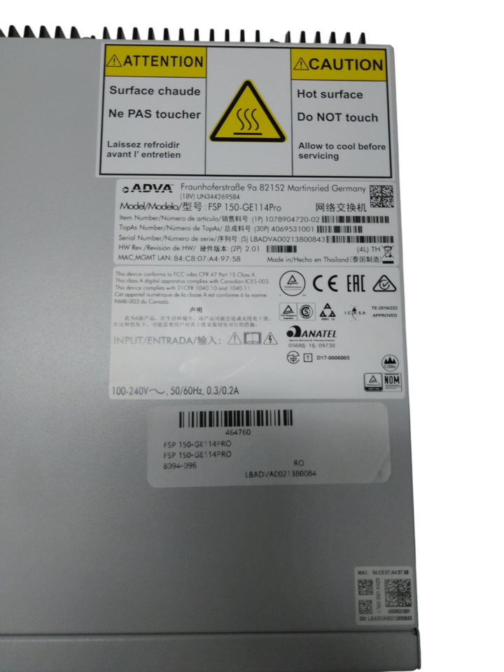 AdVA Etherjack Carrier Ethernet Demarcation Device FSP 150-GE114Pro | eBay