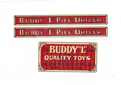 BUDDY-L PILE DRIVER DECAL SET | eBay