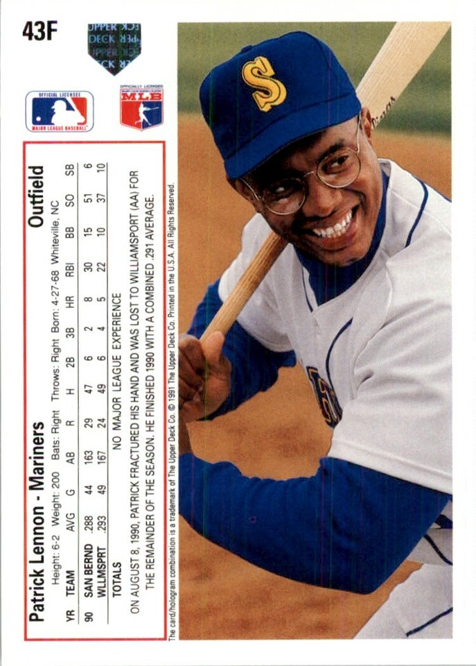 1991 Upper Deck Final Edition MLB Patrick Lennon #43F | eBay