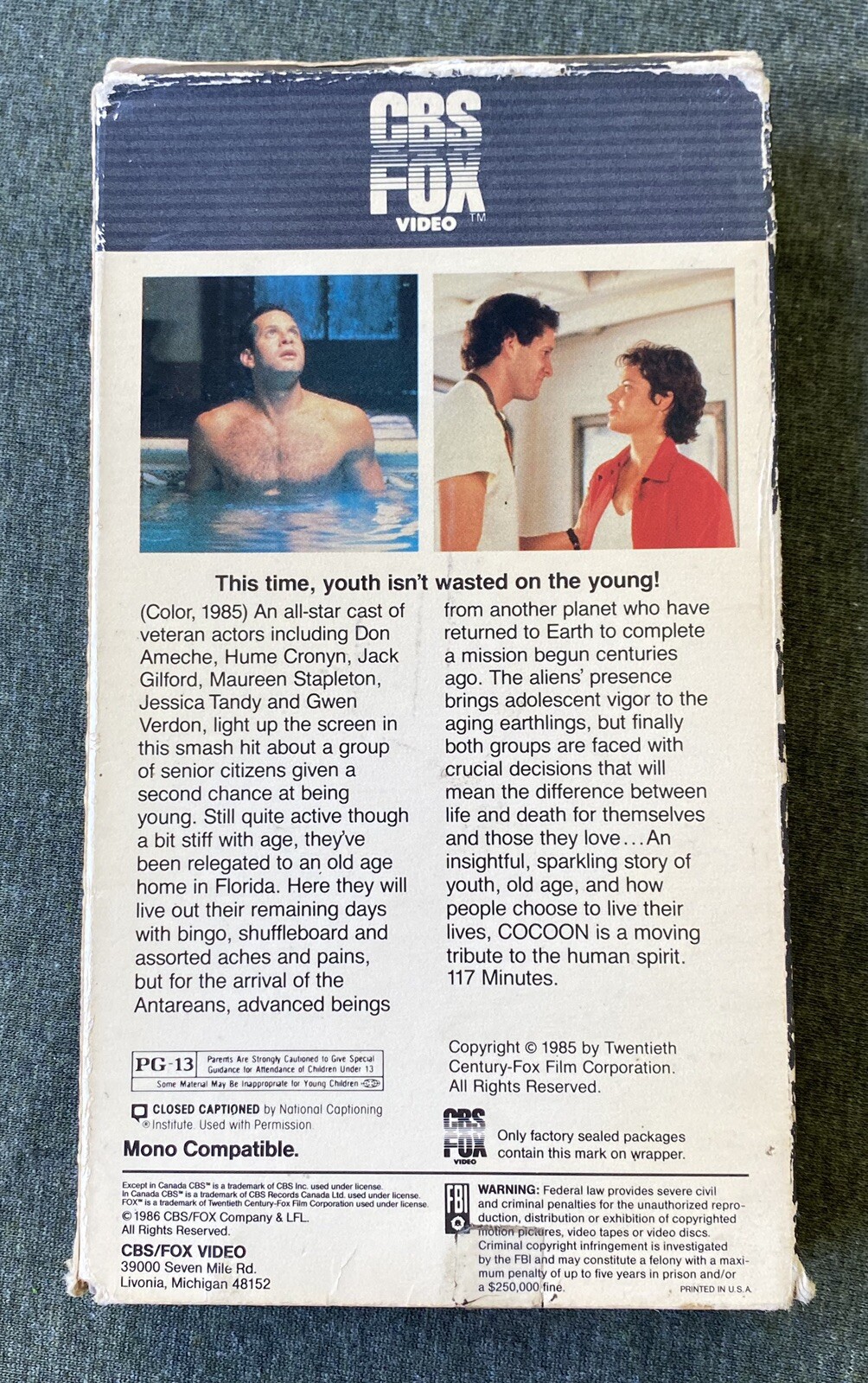 Cocoon VHS CBS FOX Video Hi-Fi Stereo Ron Howard Steve Guttenberg ...