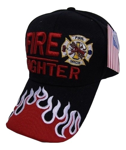 Fire Fighter Dept. Department Search & Rescue Flames Embroidered Cap ...