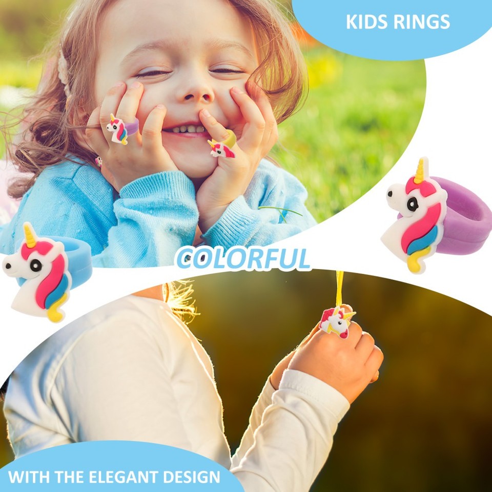 20 pcs ragazze unicorno anelli anelli di dito gioielli unicorno anelli ...