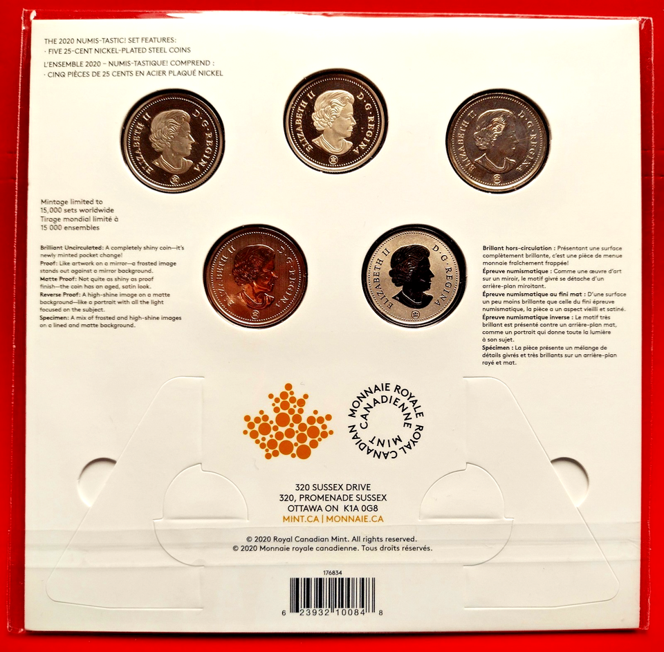 2020 NUMIS-TASTIC Set : 5 Caribou coins, 5 different finishes ! | eBay