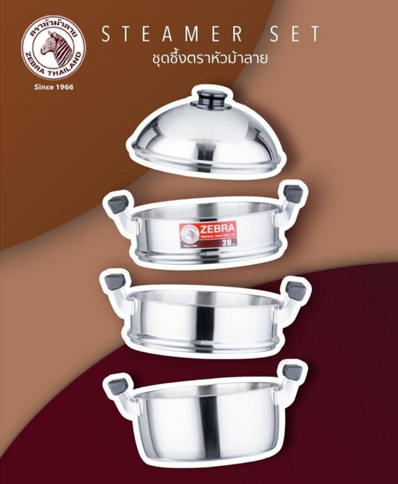 Thai Zebra Brand Classic Steaming Set Stainless Steel 4 pcs 32 cm , 36 ...