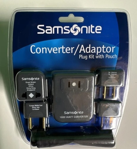 Samsonite Converter/Adaptor International Plug Kit With Pouch NEW ...