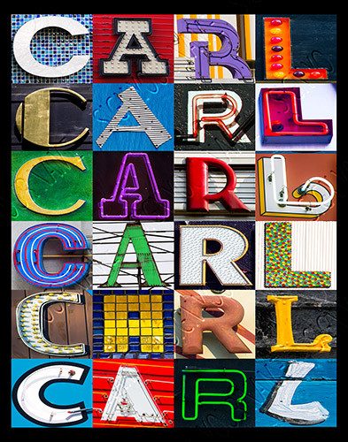 CARL Name Poster featuring photos of actual sign letters | eBay