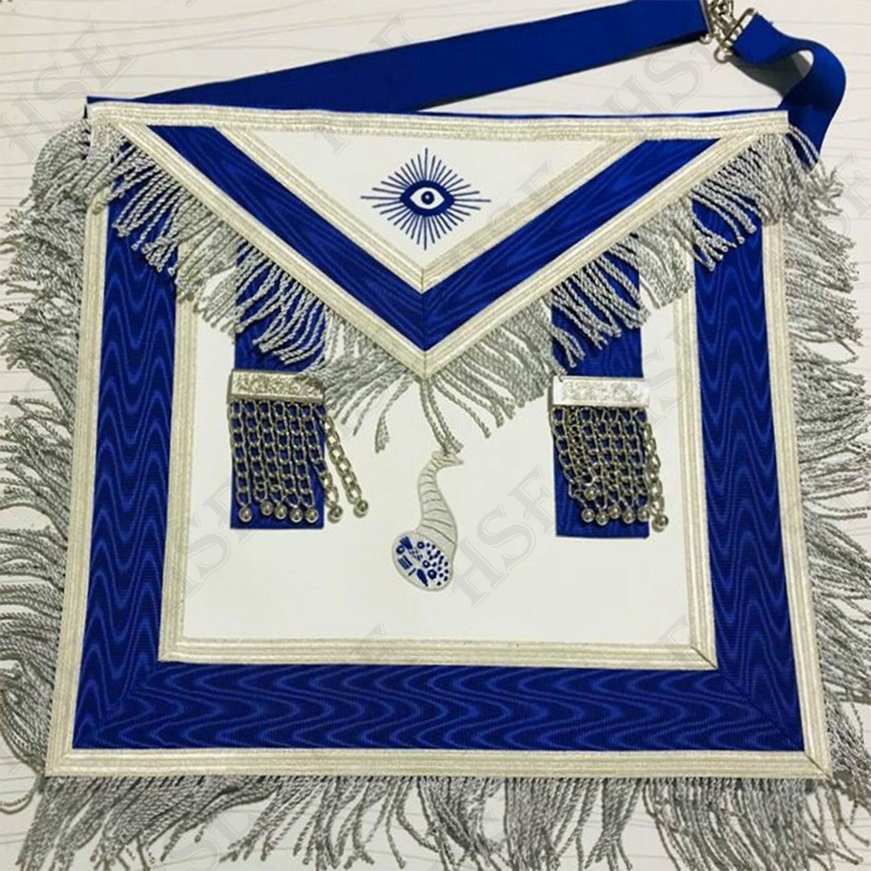 MASONIC REGALIA SENIOR STEWARD APRON BLUE WITH CHAIN COLLAR & JEWEL-HSE ...