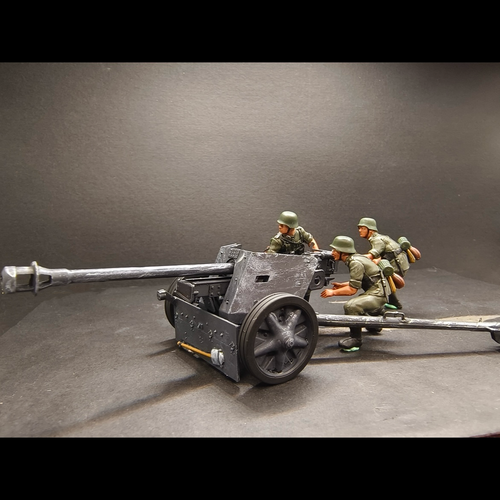 1/35 WWII German PAK40 75mm Anti-tank Gun With 3 Soldiers Painted Model ...