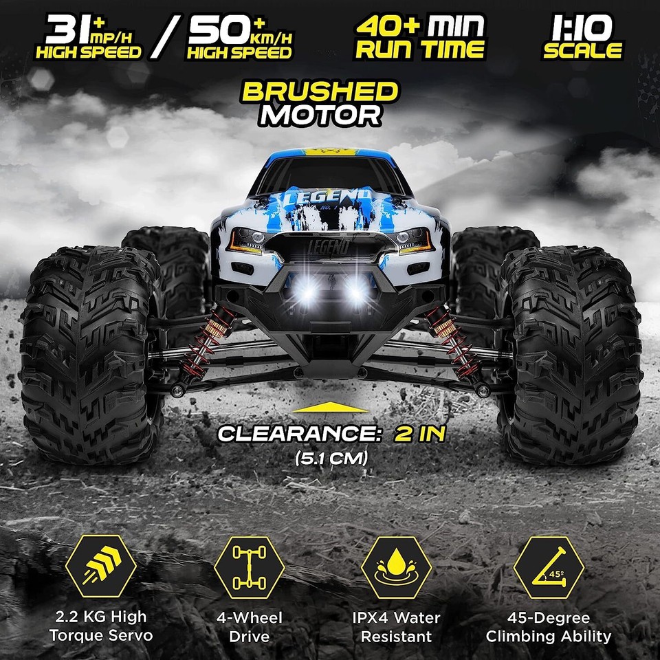 Laegendary Legend 4x4 Off-Road Remote Control Car, Up to 31 mph, Blue ...