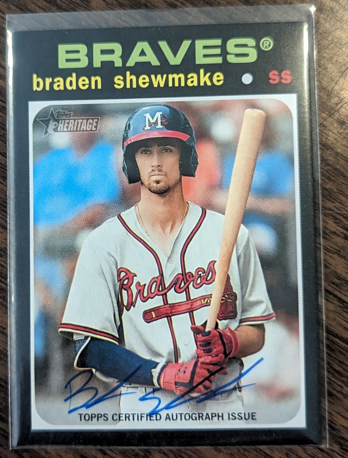 Braden Shewmake 2020 Topps Heritage Minors Auto ROA-BS Braves White Sox ...