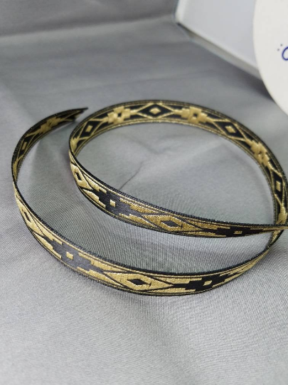 Native black and gold metallic Woven Fabric Trim 5/8 Inch Wide sold by ...