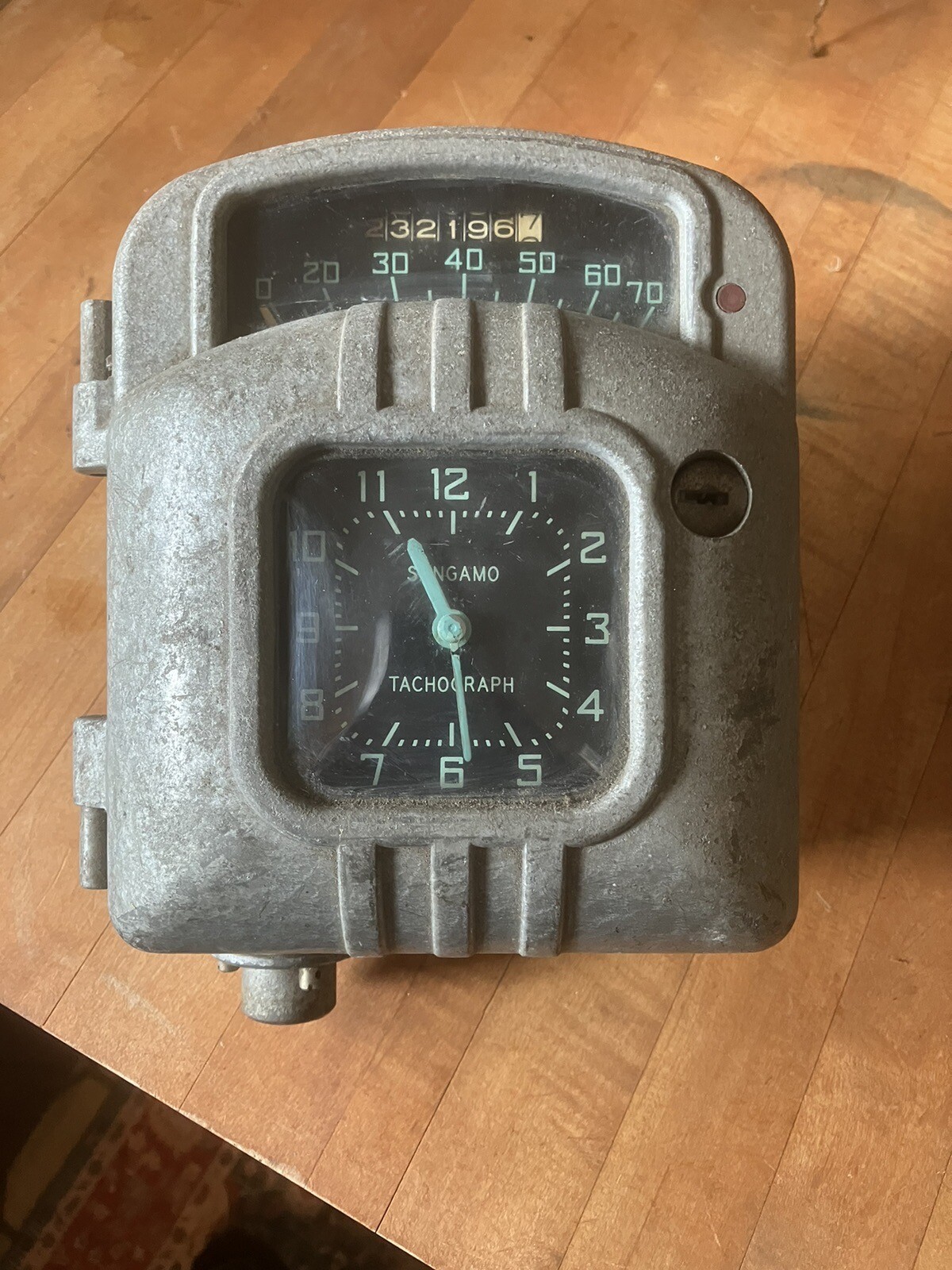 WAGNER Tachograph Clock Sangamo Model AA 12-16v Vintage Tach 24 HR 70 ...