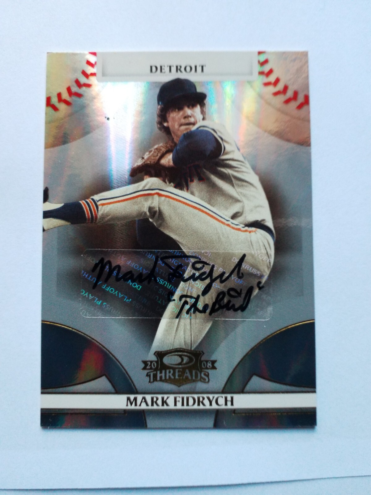 2008 Donruss Threads #24 Mark Fidrych Autograph #/100 Detroit Tigers ...