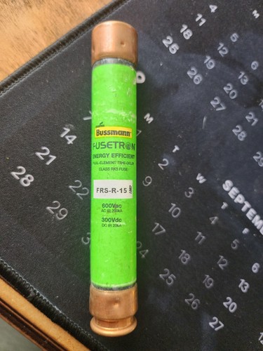 Bussmann FRS-R-15 Fusetron Time Delay Fuse, Class RK5, 600V 15Amp | eBay