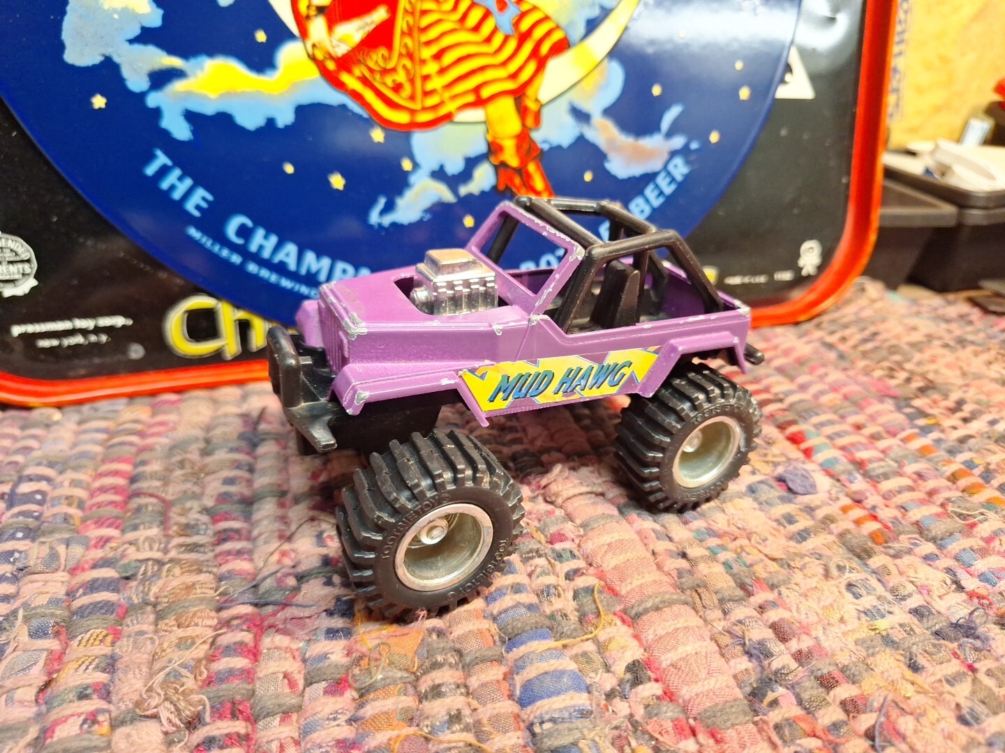1996 Tootsietoy Hard Body Jeep Wrangler 4 x 4 - Mud Hawg - Purple Metal ...