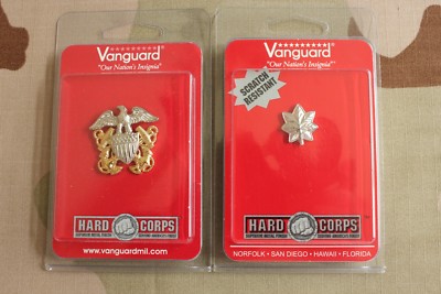 USN US NAVY O-5 CDR RANK OFFICER GARRISON CAP BADGE & DEVICE REDUCED ...